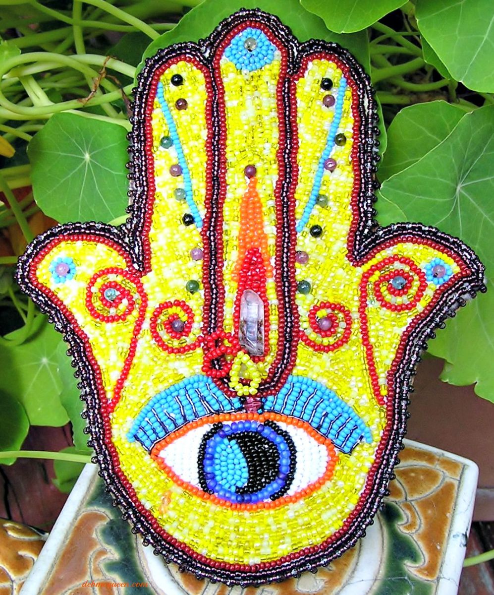 “Hamsa” protection – Bead Art by Deb McQueen